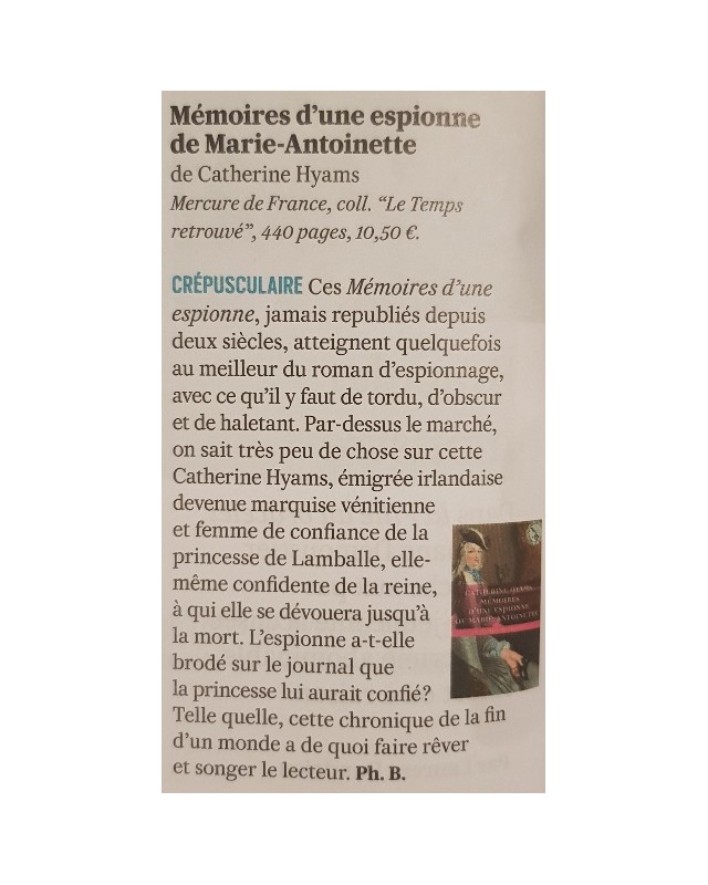 Mémoires d'une espionne de Marie-Antoinette